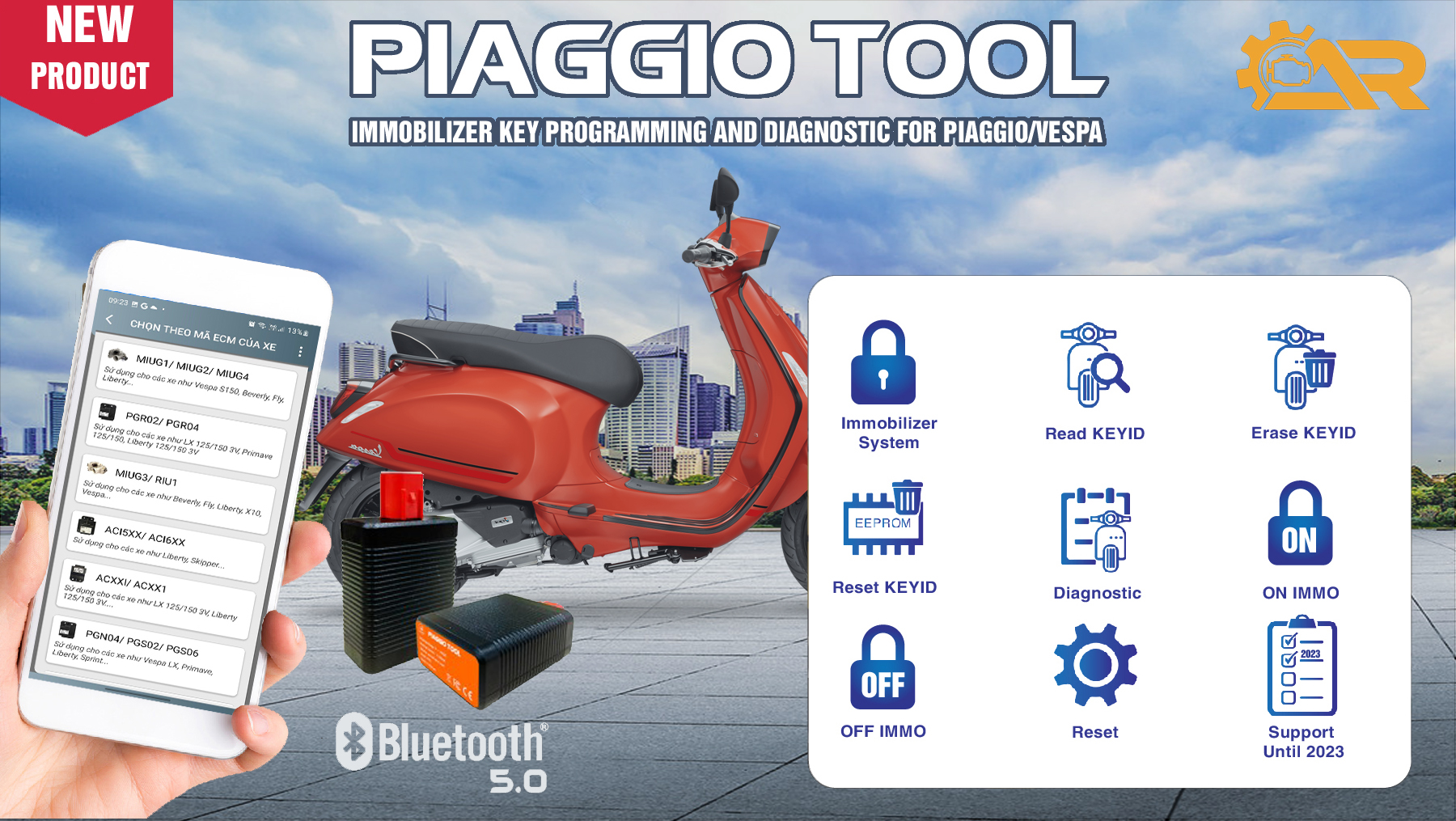 PIAGGIO TOOL - Immobilizer Key Programming and Diagnostic for PIAGGIO/VESPA